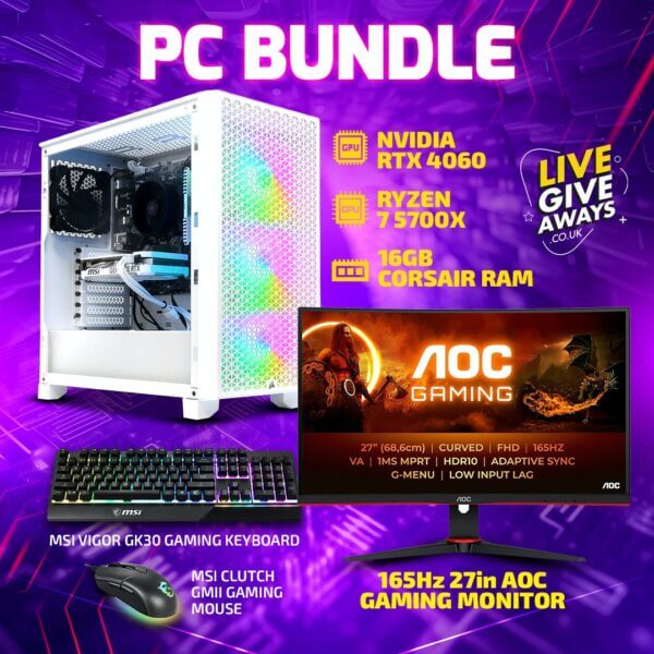 Corsair Ryzen 7 Gaming PC Bundle with RTX 4060 – Live Giveaways