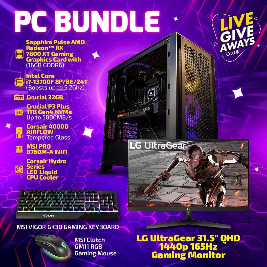 Intel Core i7 13th Gen Gaming PC Bundle with RX 7800 XT – Live Giveaways