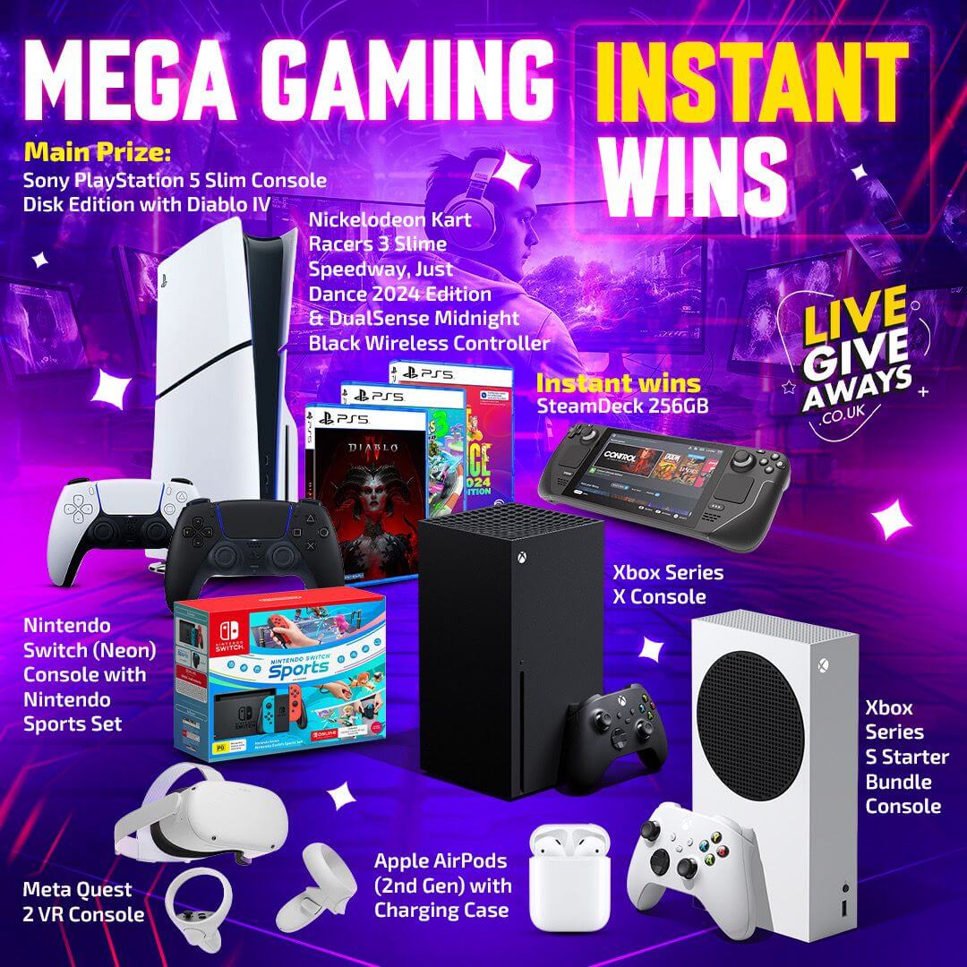 Instant Wins: Prize Pool worth over £8000! – Live Giveaways