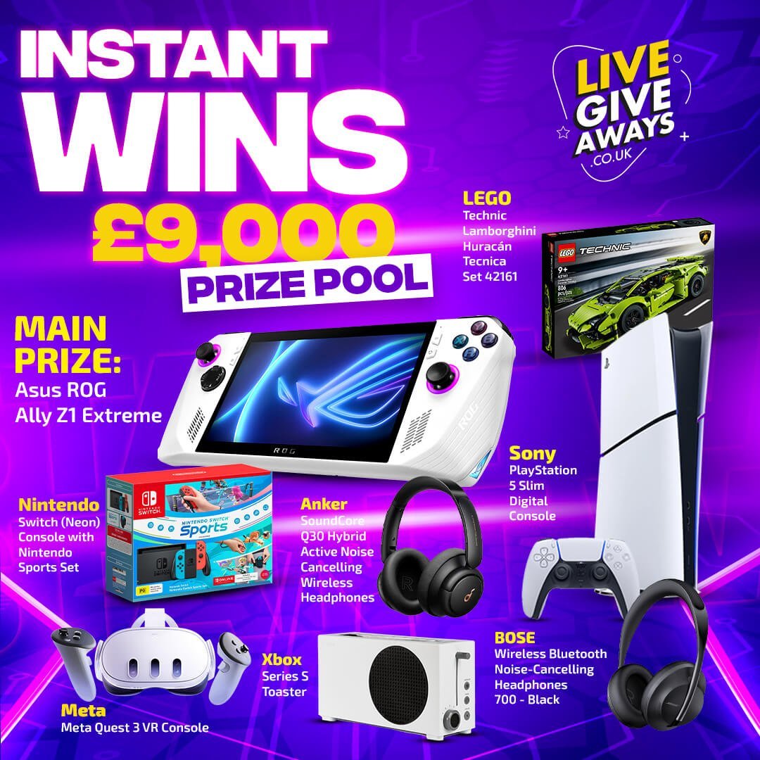 Instant Wins: Prize Pool worth over £9000! – Live Giveaways