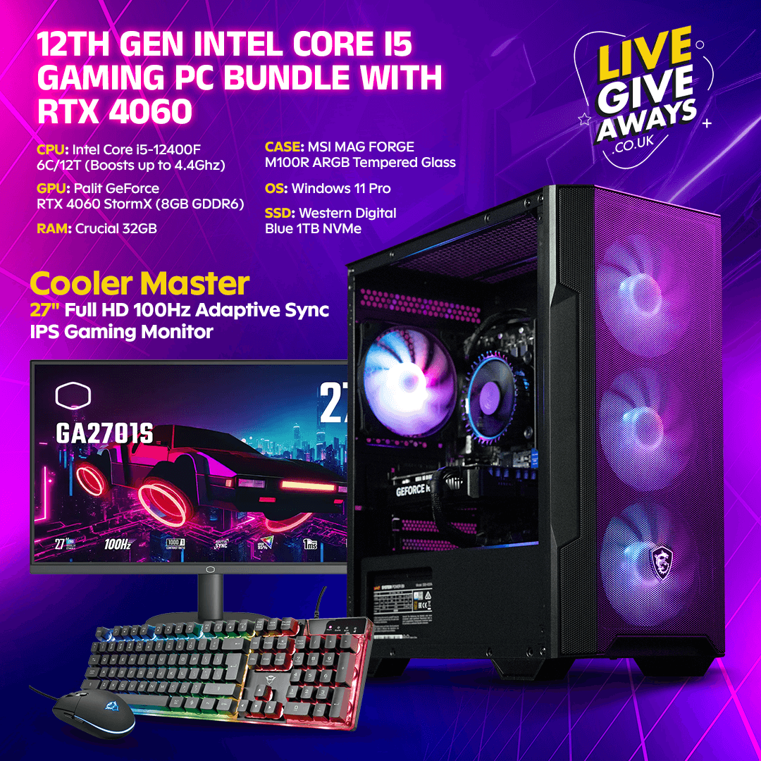 Intel Core i5 12th Gen Gaming PC Bundle with RTX 4060 – Live Giveaways
