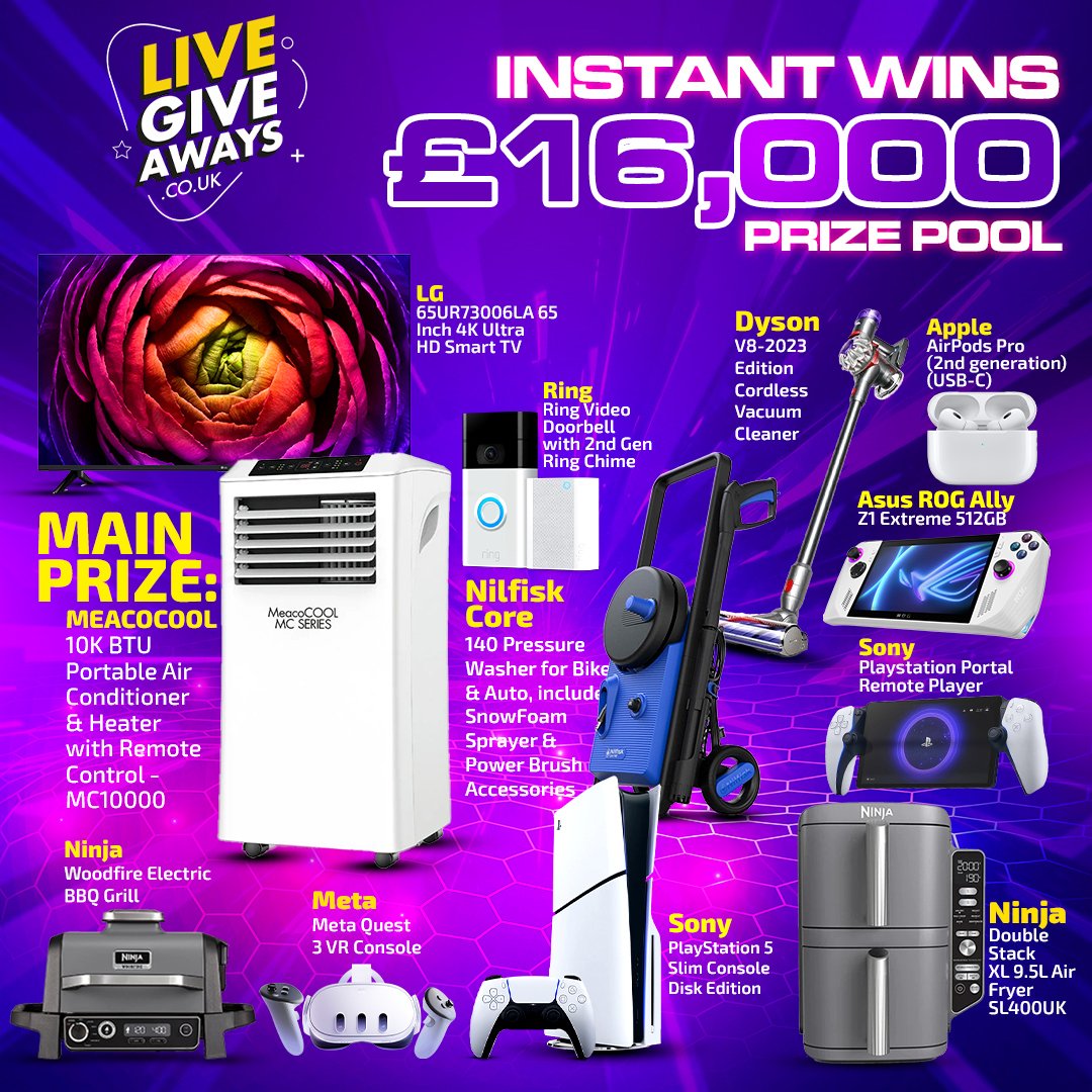 Instant Wins: Prize Pool worth over £16,000! – Live Giveaways