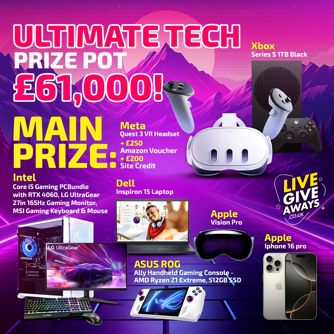 Instant Wins: Ultimate Tech Prize Pot worth over £61,000! – Live Giveaways