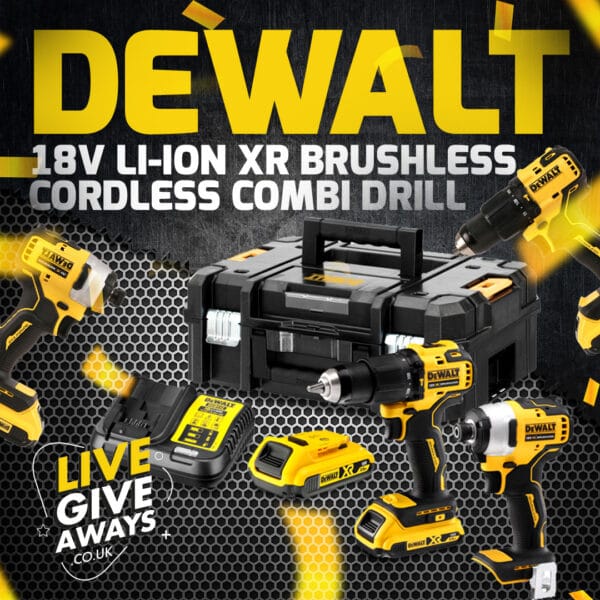DeWalt 18V Li-Ion XR Brushless Cordless Combi Drill and Impact Driver Twin Pack + 2 x 2.0Ah Li ...