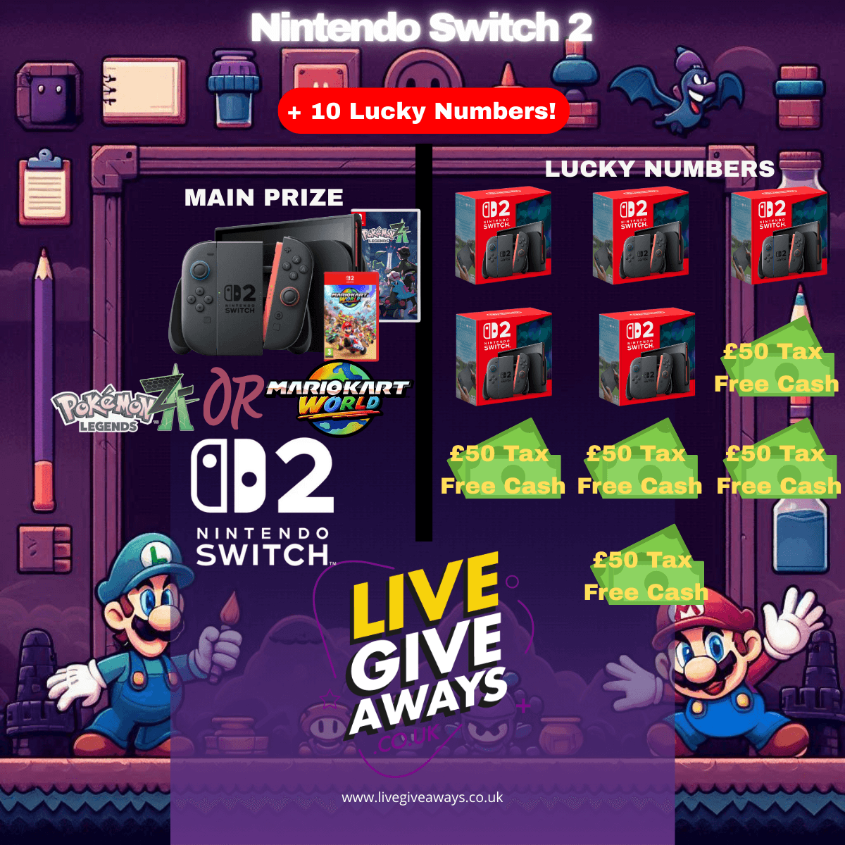 Nintendo Switch 2 Mario Kart World/Pokemon Legends Z-A Handheld Gaming ...