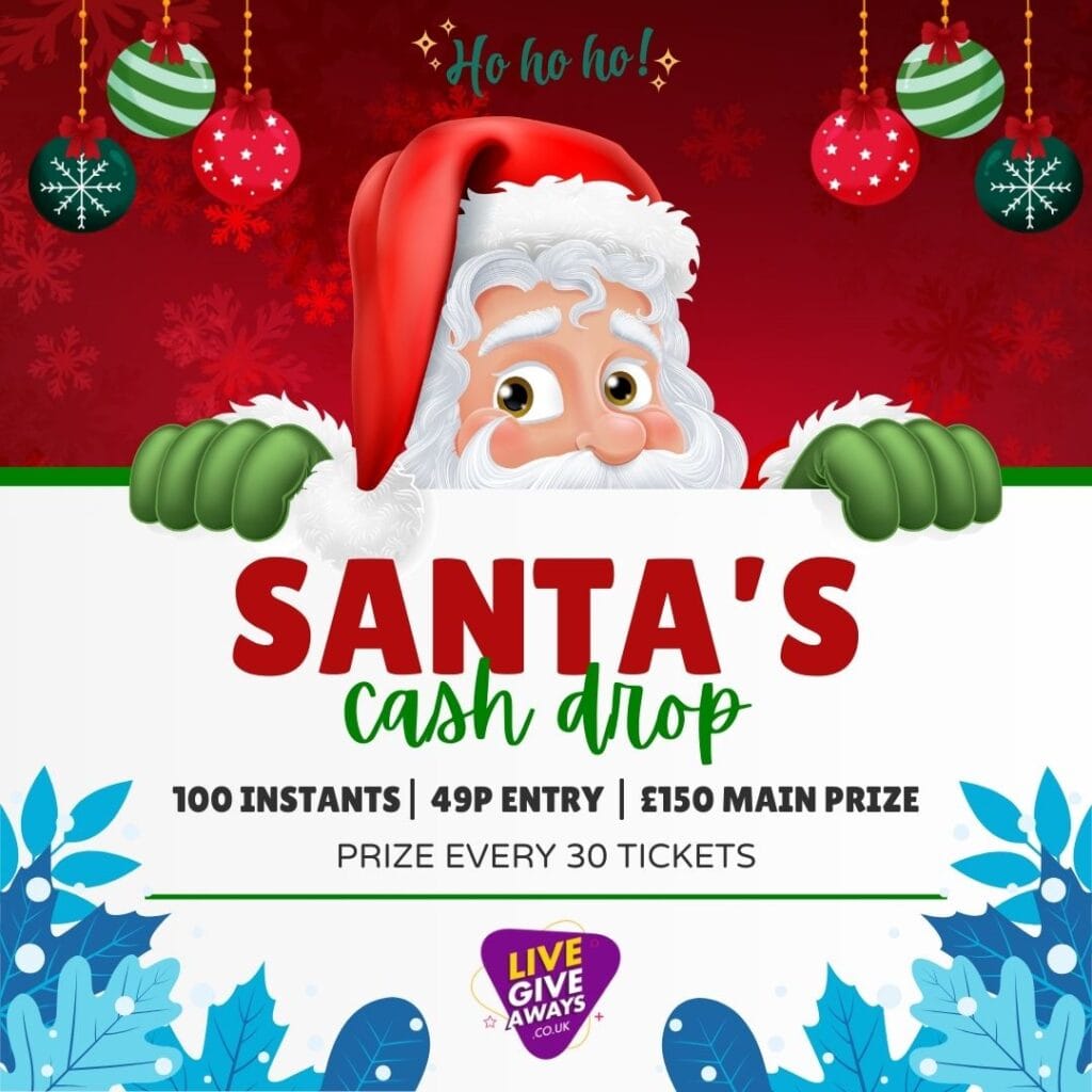 🎅🎄 Santa’s Christmas Cash Drop ️🎁 Prize every 30 Tickets! – Live Giveaways